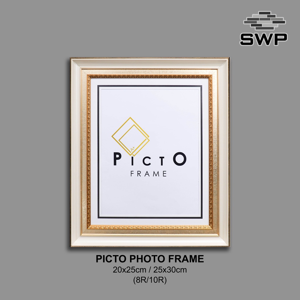 Jual SWP Bingkai Foto Frame Pigura Gold on White 10R/8R, 10RS, 12R 4322 ...