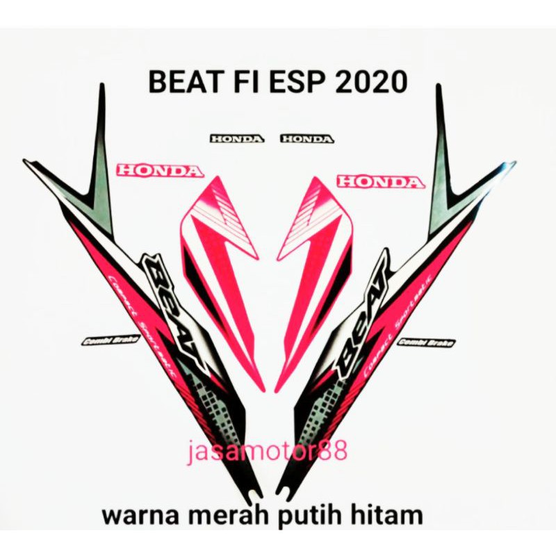 Jual LIS STRIPING STIKER BEAT F1 ESP 2020 WARNA MERAH PUTIH HITAM ...