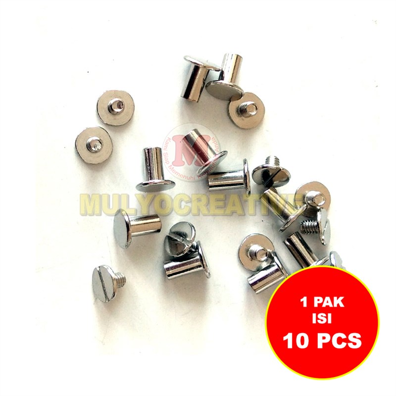 Jual Paku Baut Jilid Buku Ukuran 5mm - Mur Baut Sabuk Kulit 0.5 Cm ...