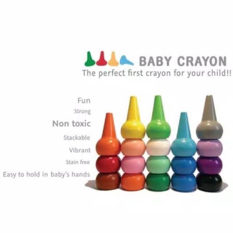 Jual Krayon Baby Crayon Anak Bayi Balita Batita Playon Belajar Mewarnai ...