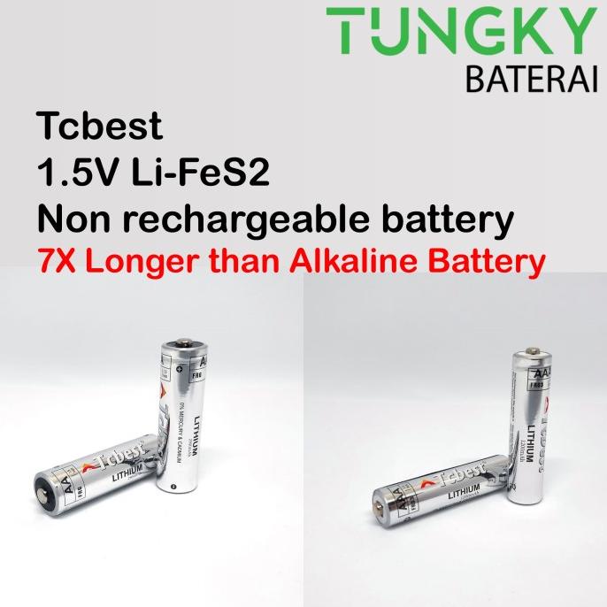Jual Baterai Aa Aaa Nonrechargeable Tcbest Lithium Battery Lifes2 (4 ...