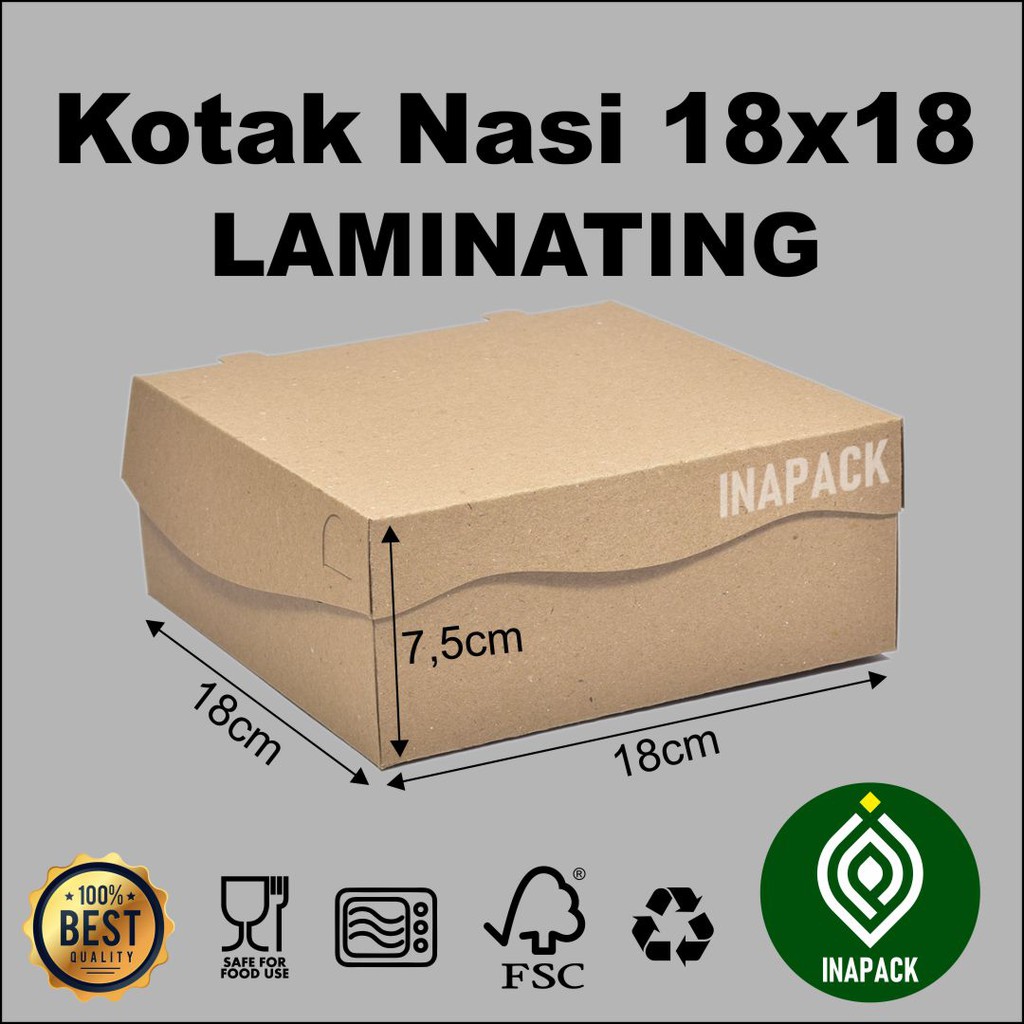 Jual Box Nasi 18x18 Laminasi, Box Nasi Kotak, Kotak Nasi Catering | Shopee Indonesia