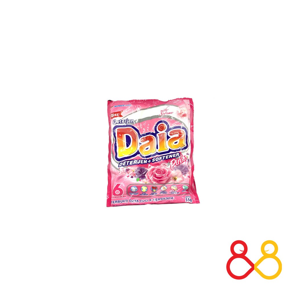 Jual Daia Pink Sachet (12 Pcs) - Deterjen Softener Daia Pink 55gr ...