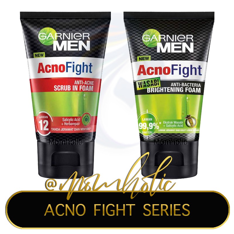 Jual GARNIER Men Acno Fight Anti Acne Scrub Wasabi Anti Bacteria 100 ml | Shopee Indonesia