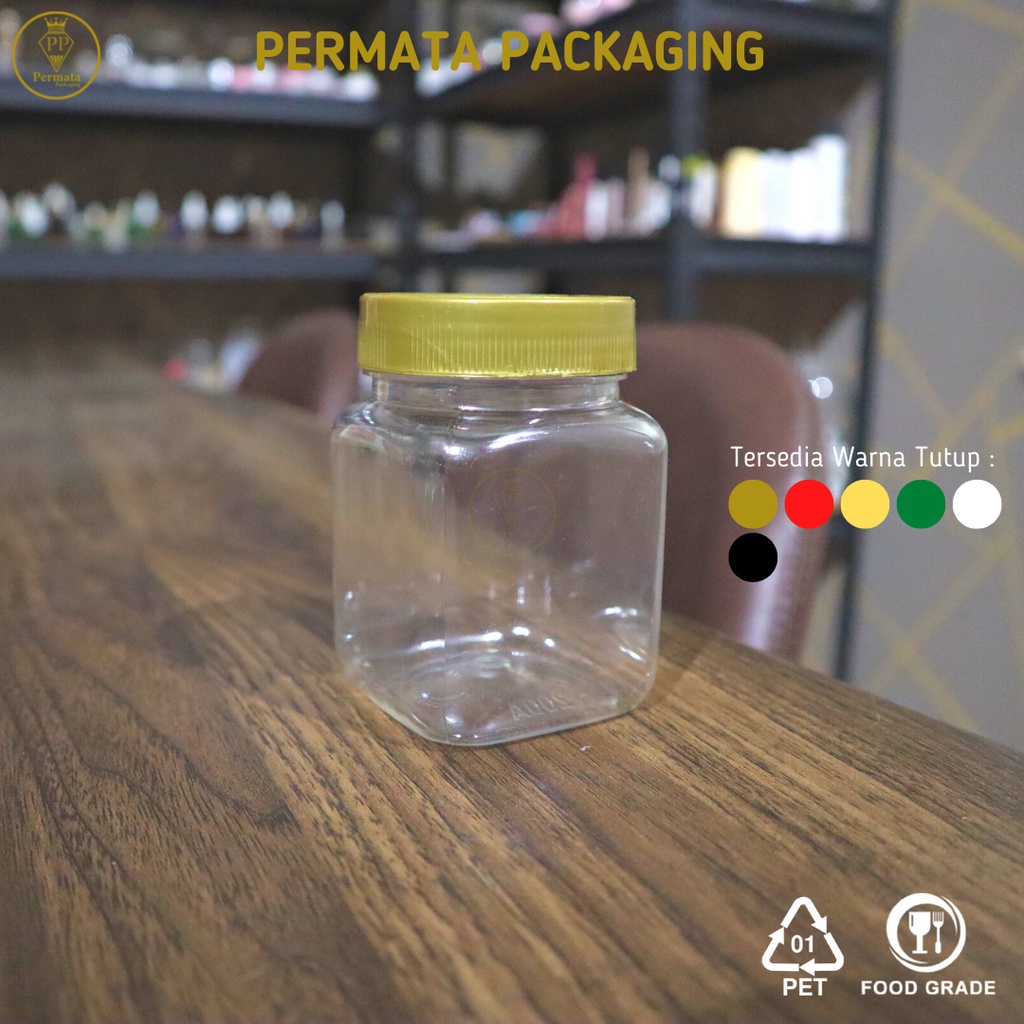 Jual Toples Plastik Kotak 200ml / Toples Kotak Sambal 200ml / Toples ...
