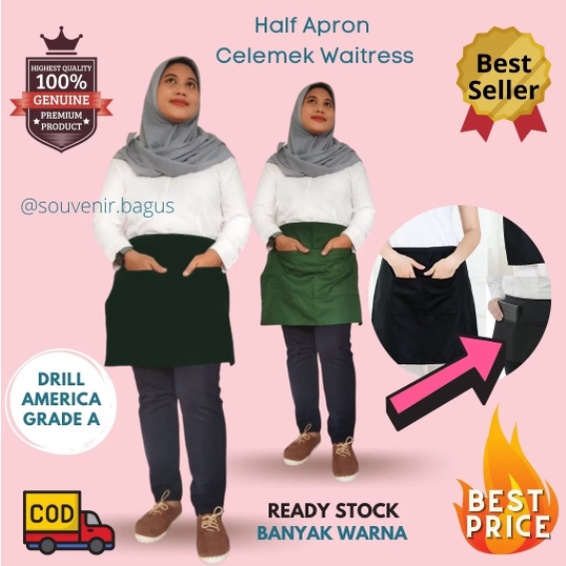 Jual Apron Celemek waitress celemek setengah badan half Apron waiter ...