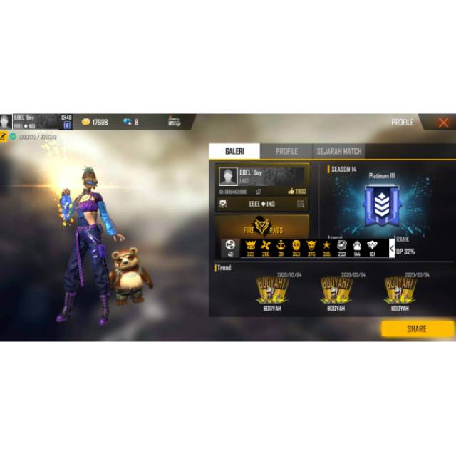 Jual ACCOUNT FREE FIRE | Shopee Indonesia
