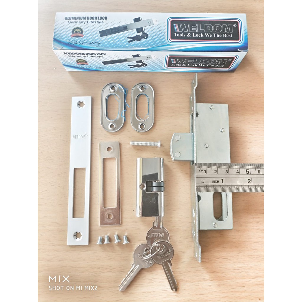 Jual Aluminium Door Lock KC 5123 Kunci Pintu Swing Aluminium KC-5123C ...