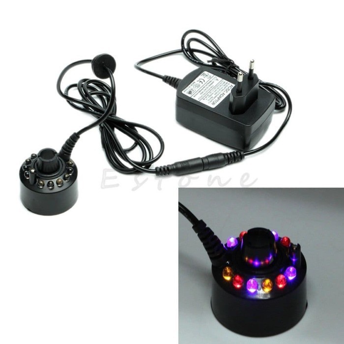 Jual New Ultrasonic 12 LED Mist Maker Fogger Water Fountain | Shopee ...