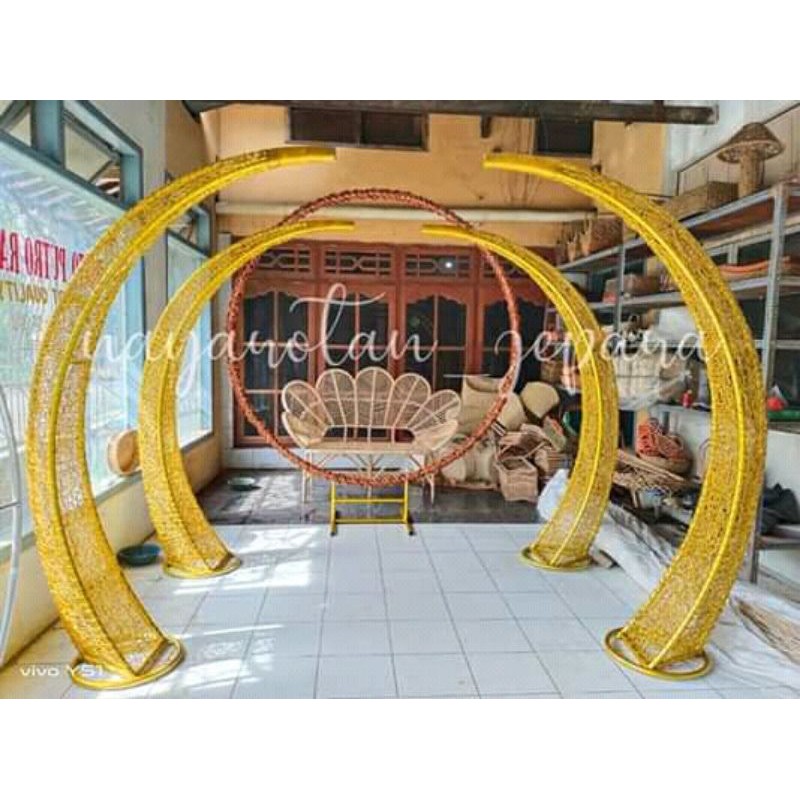 Jual Pintu masuk rotan / backdrop pelaminan / properti dekorasi ...