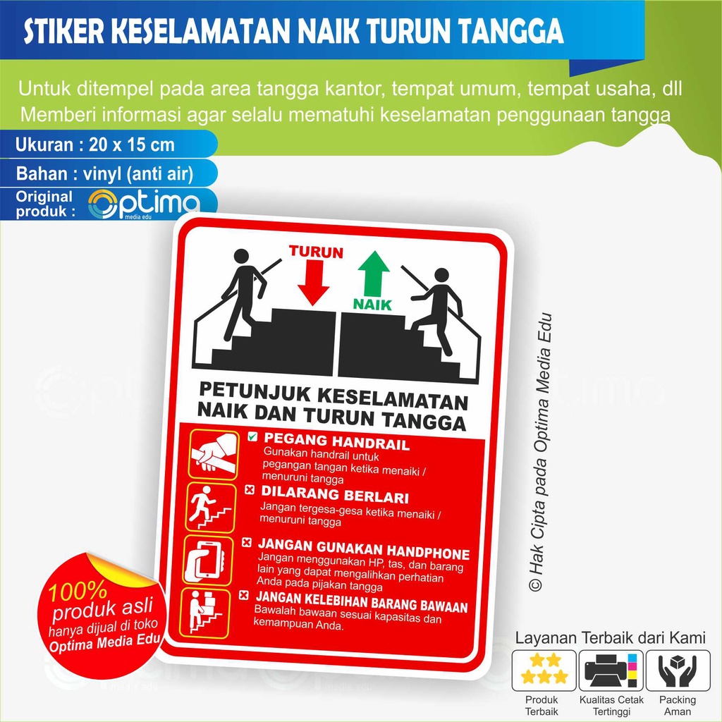 Jual STIKER PETUNJUK KESELAMATAN NAIK DAN TURUN TANGGA | Shopee Indonesia