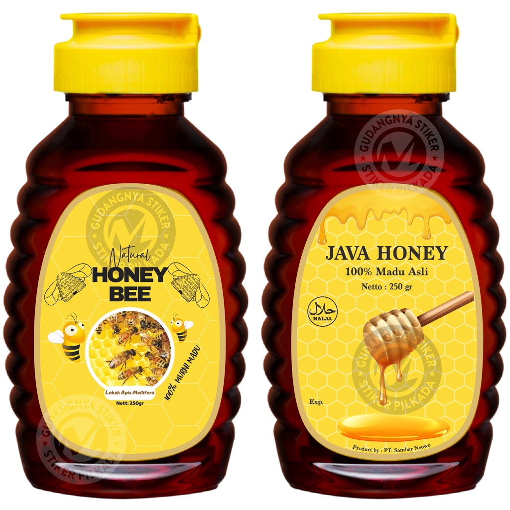 Jual STIKER VINYL LABEL MADU CUSTOM MODEL TJ 9x6cm | Shopee Indonesia