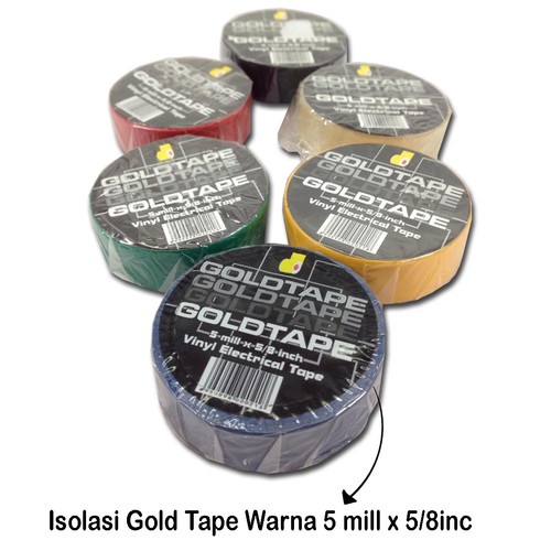 Jual Isolasi kabel Goldtape Warna Warni Hitam / Biru / Merah / Kuning ...