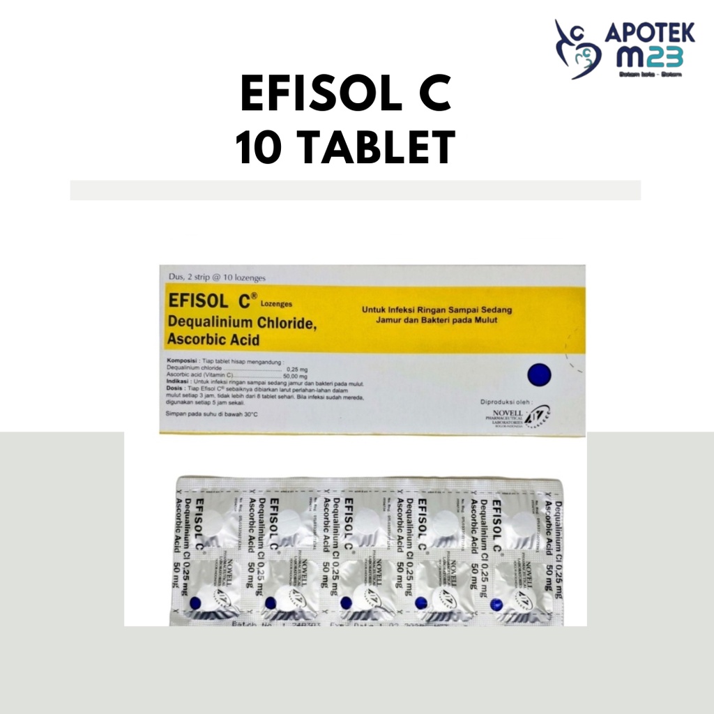 Jual EFISOL C LOZENGES 10 TABLET untuk Sariawan dan Radang Tenggorokan ...