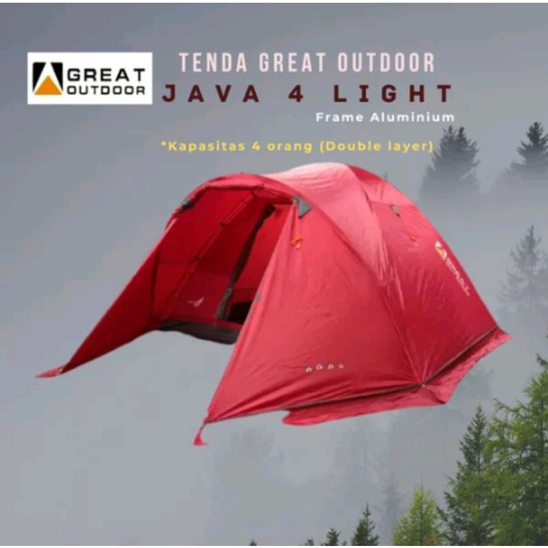 Jual tenda great outdoor Java 4 light kap 4orang / tendaki frame alloy | Shopee Indonesia