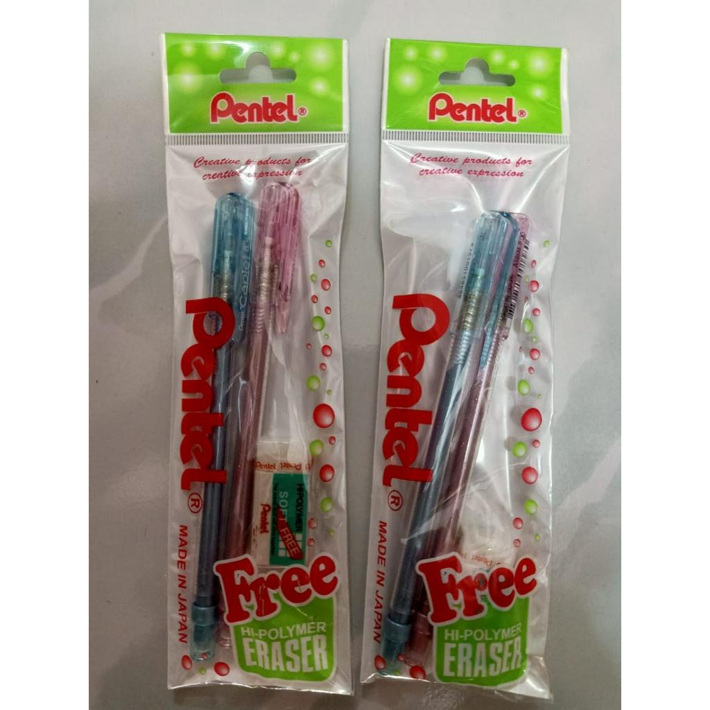 Jual Pensil Mekanik Pentel CAPLET 0.5mm ( 2 pensil plus 1 free eraser ...