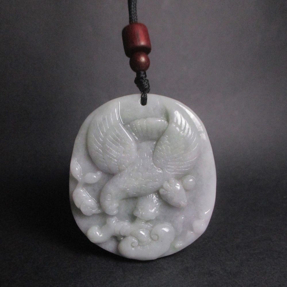 Jual Giok Burma Garuda Eagle Light Lavender Jadeite Type A Necklace ...
