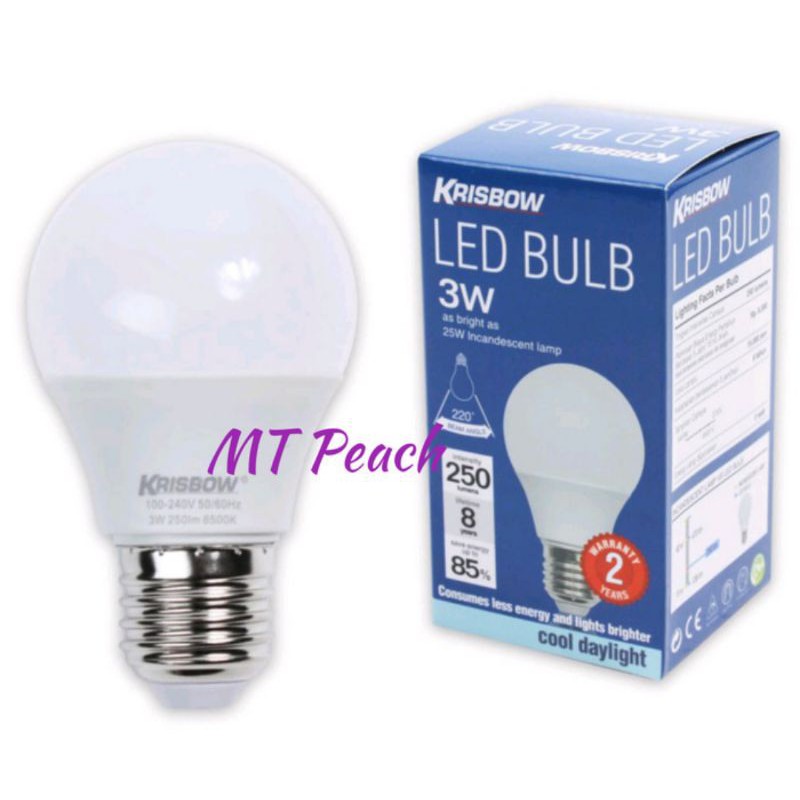 Jual KRISBOW LAMPU BOHLAM LED 3W 6500K -PUTIH BULB LED ECO 3W COOL ...