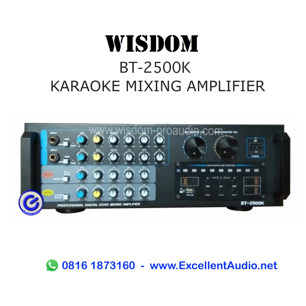 Jual Karaoke amplifier with Key control Wisdom BT2500 BT2500K 2 ...