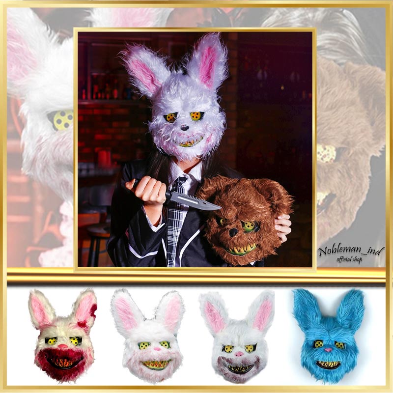 Jual Topeng Kelinci Seram Viral / Topeng Kelinci Bulu Boneka Rabbit ...