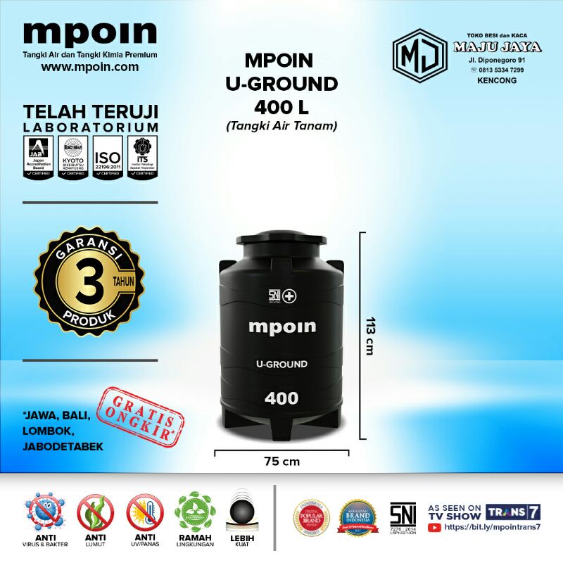 Jual tandon/ tangki air tanam 400 liter | Shopee Indonesia