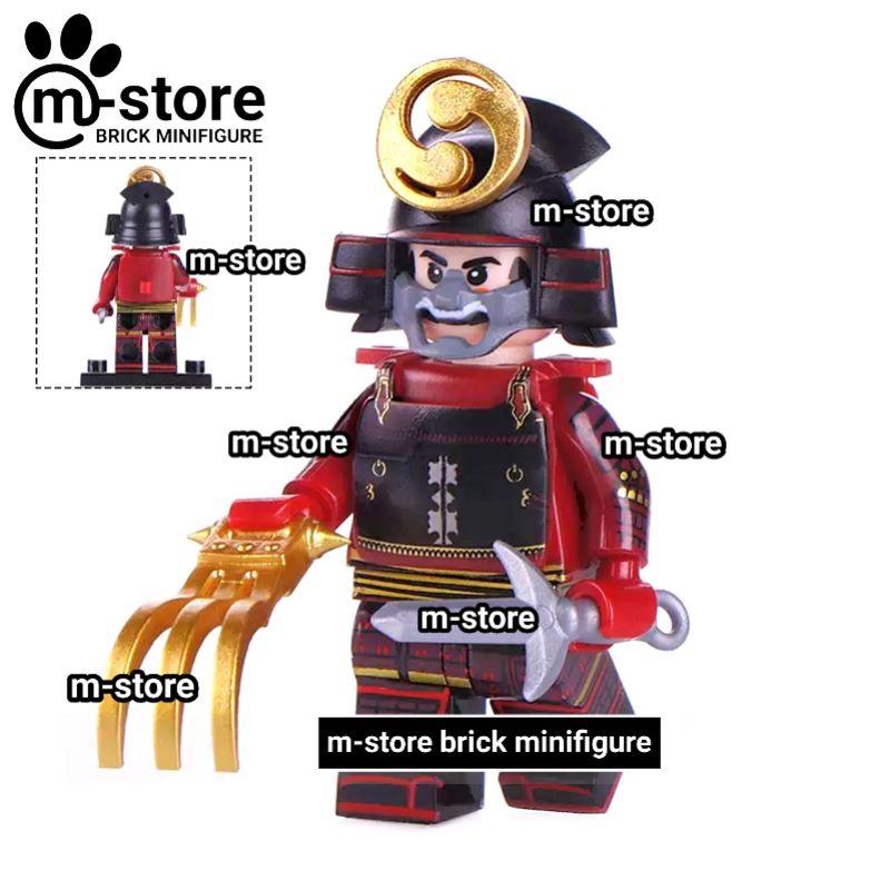 Jual brick samurai mini toy figure with triple bladed claw and kunai ...