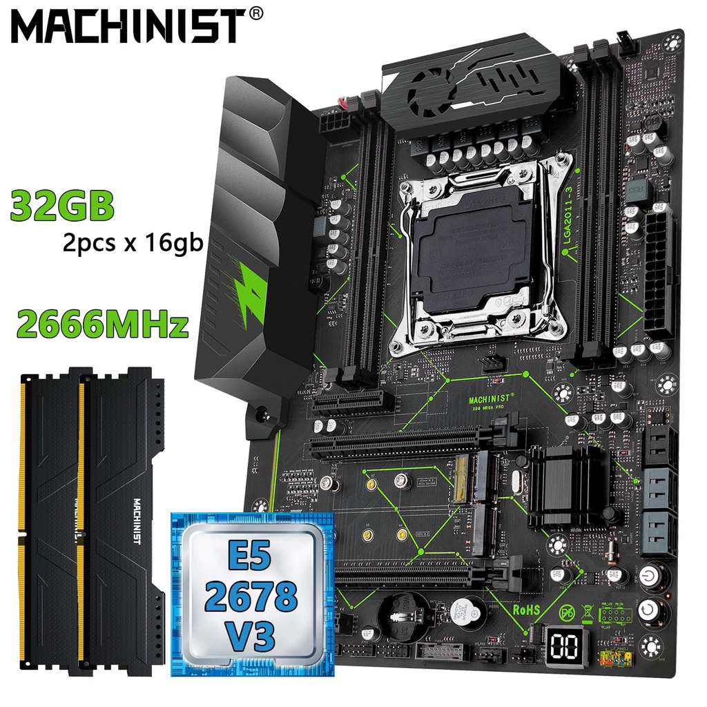 Jual Preorder Machinist X99 Motherboard Combo Set Kit With Xeon E5 2678