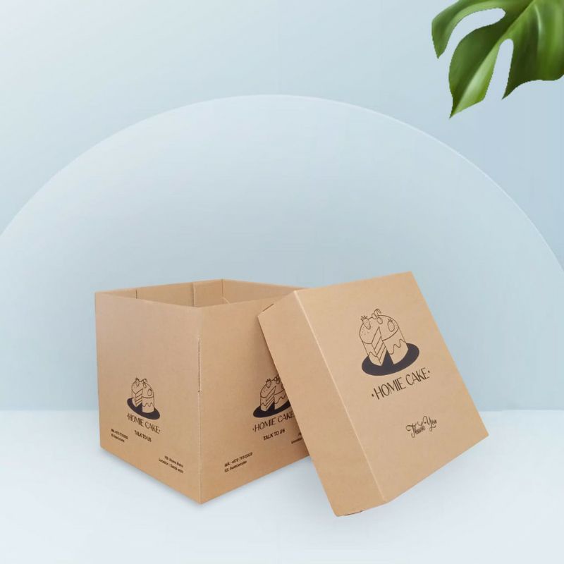 Jual BOX 26x26x25 cm (HOMIE CAKE TOP/BOT) Kardus/karton/tart/puding ...