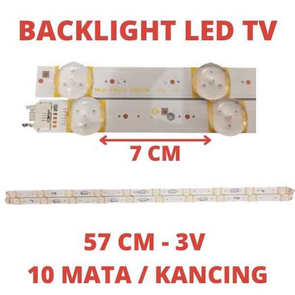 Jual BACKLIGHT TV LED 57cm 3V 10 MATA UNIVERSAL 10 KANCING MODIFIKASI 3 ...