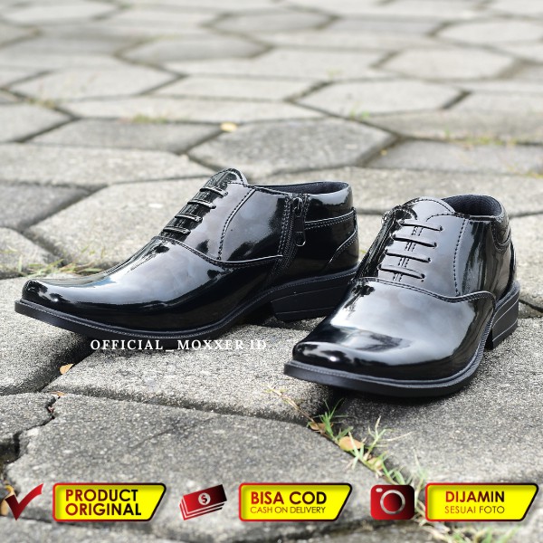 Jual MOXXER Sepatu PDH Pendek Polri Polisi Sepatu kerja pantofel pria ...