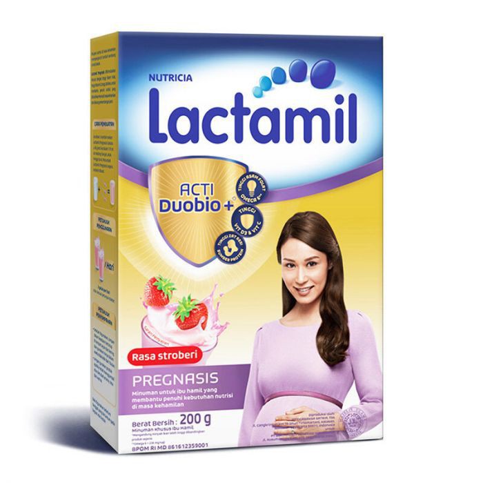 Jual LACTAMIL ACTI DUOBIO + PREGNASIS STRAWBERRY ISI 200 GRAM | Shopee ...