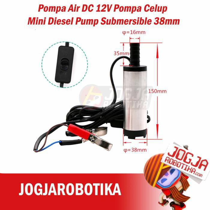 Jual Pompa Air DC 12V Pompa Celup Mini Diesel Pump Submersible 38mm ...