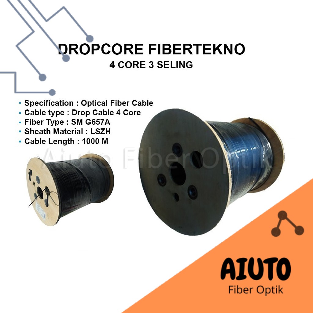 Jual Kabel Dropcore Fiber Tekno 2 Core 3 Seling 1000 Meter/1km Dropware ...