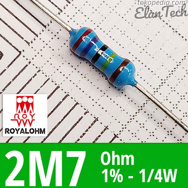 Jual 2M7 Resistor 1/4W 1% RoyalOhm Taiwan 2.7M 0.25W 1/4 Watt elant33 ...