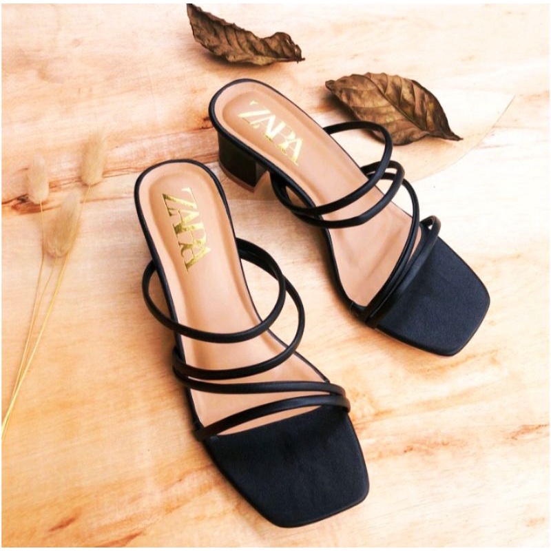 Jual Sandal heels wanita model silang 5cm | Shopee Indonesia