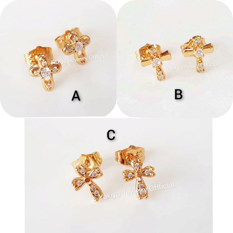 Jual Anting Jurai Salib Perhiasan Lapis emas yaxiya anting salib ...