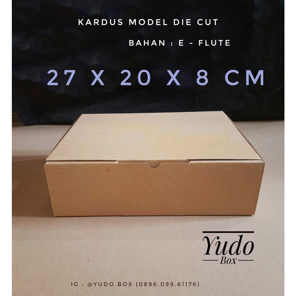 Jual kardus box UK 27 x 20 x 8 cm model diecut | Shopee Indonesia
