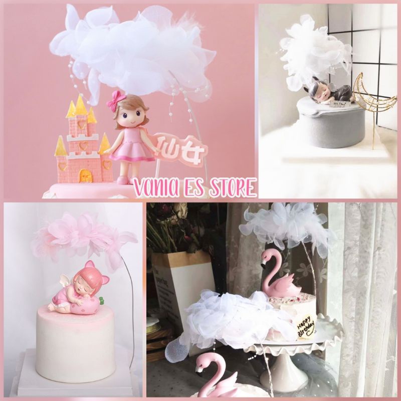 Jual Topper Cake Cloud Feather Shape / Hiasan Dekorasi Bentuk Awan ...