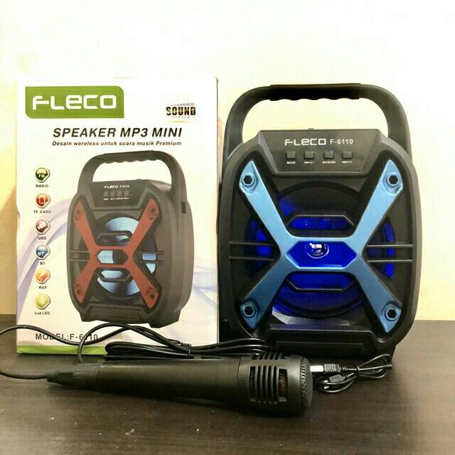 Jual Speaker Bluetooth Fleco F 6110 (Bonus Mic) | Shopee Indonesia