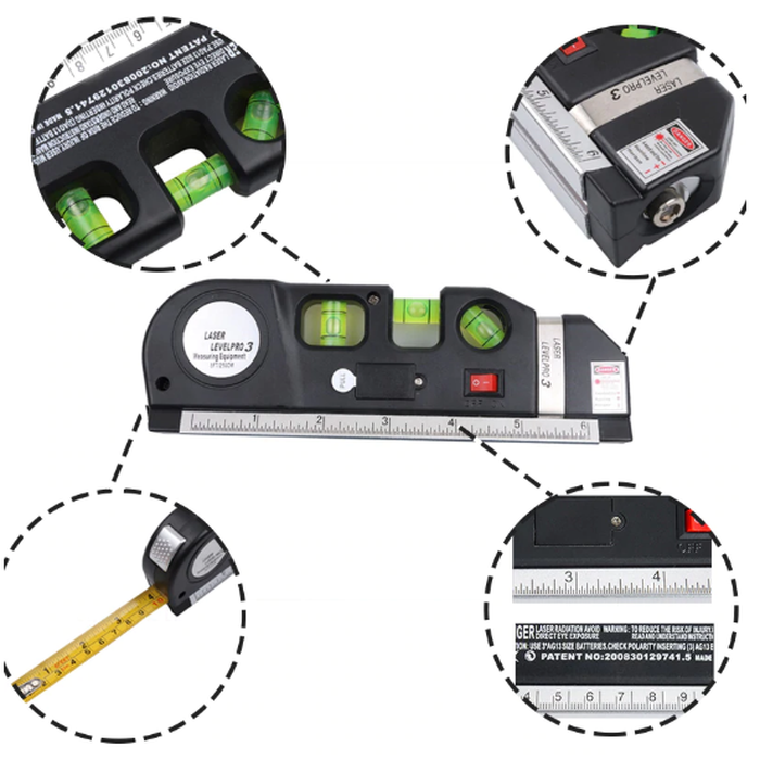 Jual Laser Level Pro 3 with 2 lines Horizontal Vertial Aligner Waterpas ...
