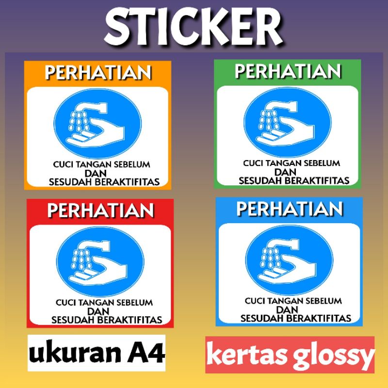 Jual STICKER PERHATIAN CUCI TANGAN i7s | Shopee Indonesia