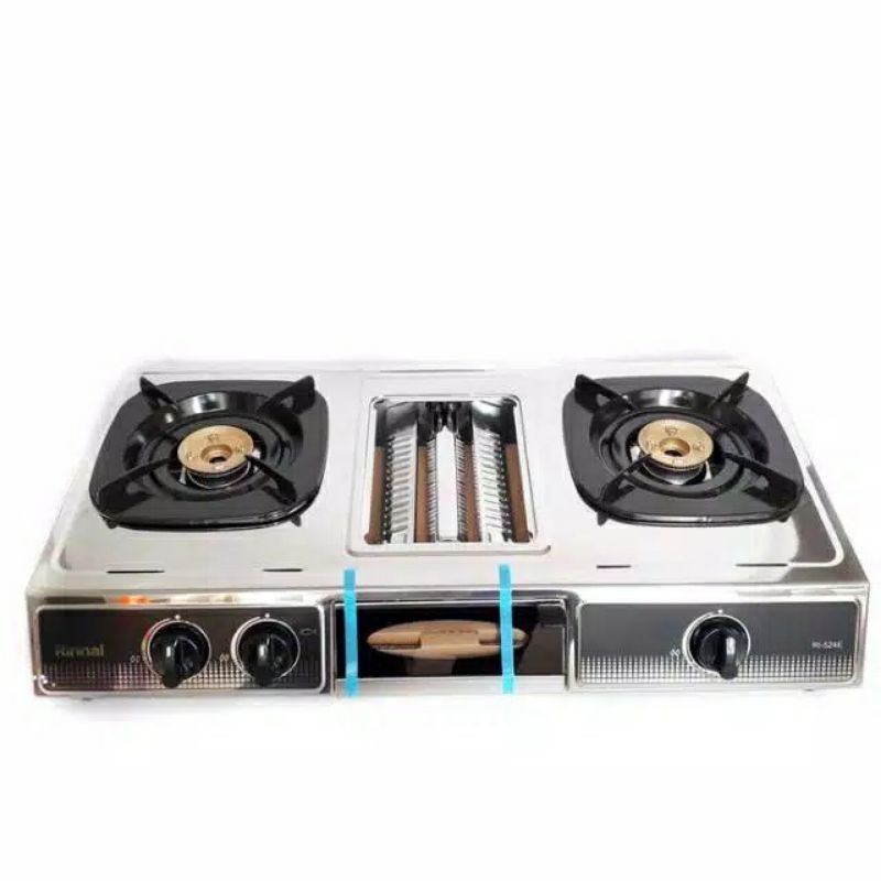 Jual kompor gas RINNAI 3 TUNGKU RI 524 E stainless stell - tungku ...