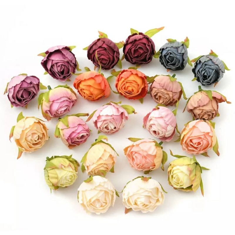 Jual Kepala Bunga Rose Mawar Bulat Mini 4 cm | Shopee Indonesia