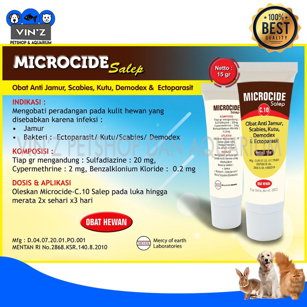 Jual Obat Microcide Jamur Scabies - Kutu - Demodex & Ectoparasit Hewan ...