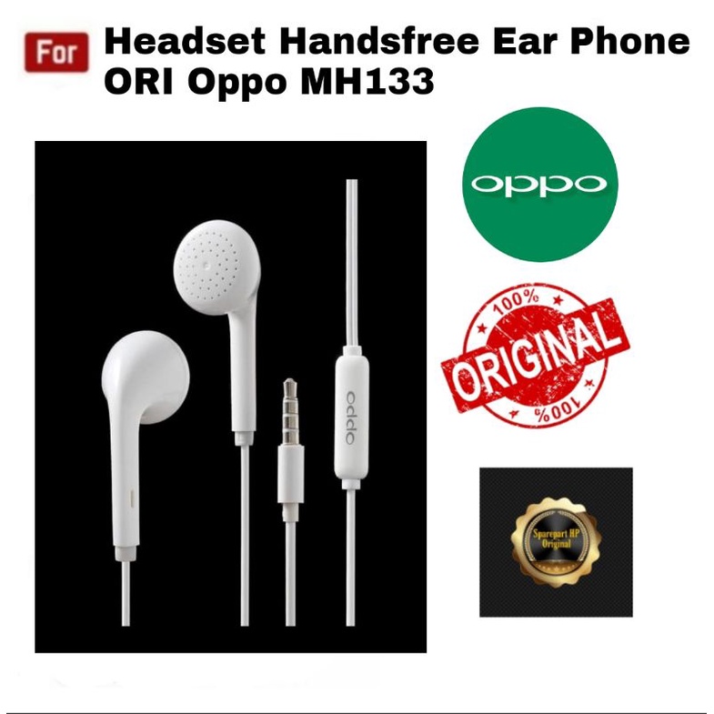 Jual Headset Handsfree OPPO MH133 MH 133 ORI ORIGINAL ( UNTUK SEMUA HP OPPO ) | Shopee Indonesia