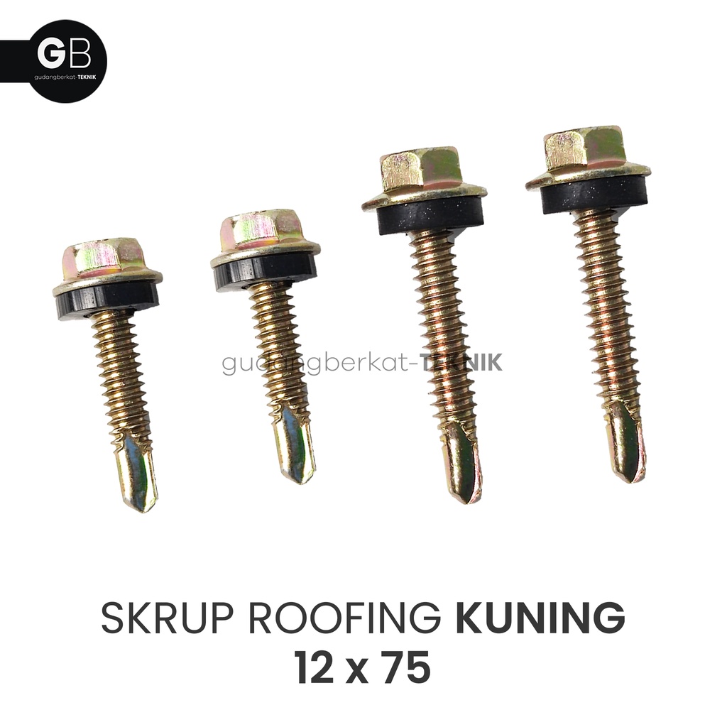 Jual Skrup Roofing Kuning 12x75 / Baut Baja Ringan 12 x 75 (7,5CM ...