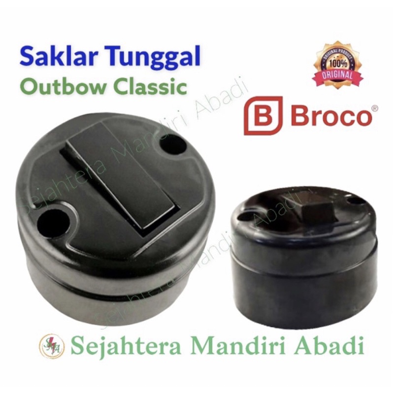 Jual Saklar Engkel Broco Outbow Hitam Classic Saklar Tunggal OB Bulat ...