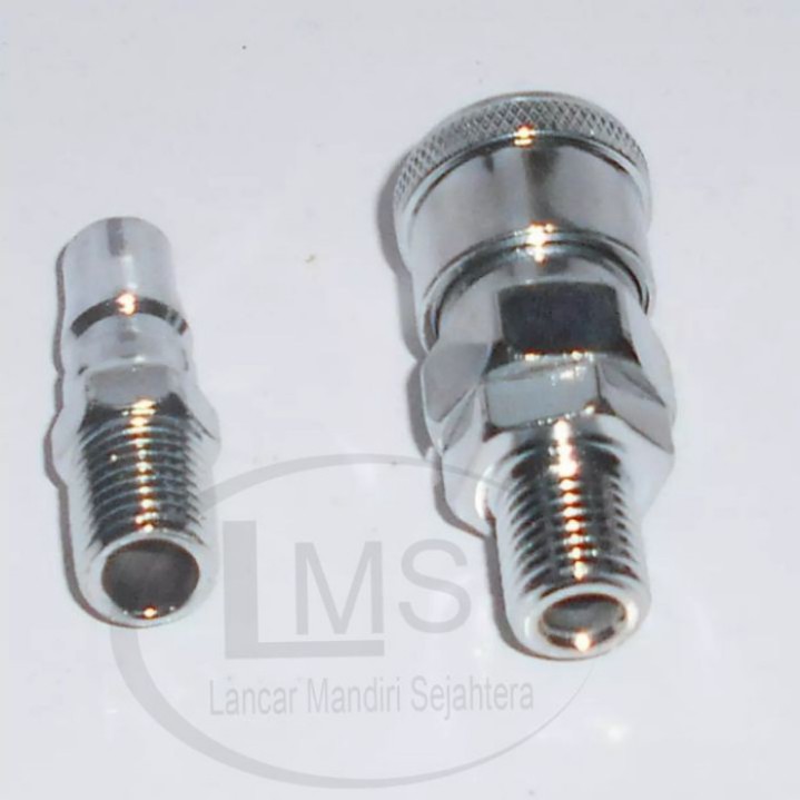 Jual Sambungan Selang Penumatic Quick Coupler 1/4 20SM 1 Set- Silver | Shopee Indonesia
