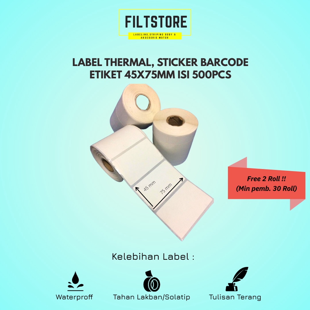 Jual KERTAS THERMAL - LABEL THERMAL, KERTAS THERMAL STICKER, KERTAS ...