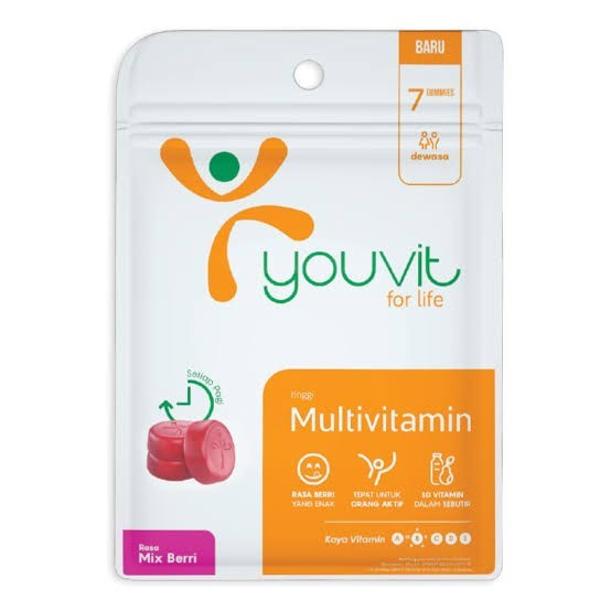 Jual Youvit Multivitamin Gummy Dewasa 1 Sachet Isi 7 Gummy - Multivitamin | Shopee Indonesia